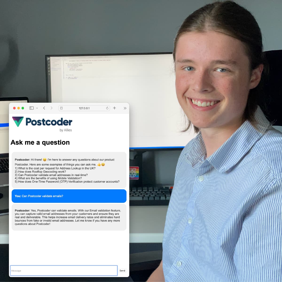 Allies work experience student trains ChatGPT on Postcoder - Allies Computing